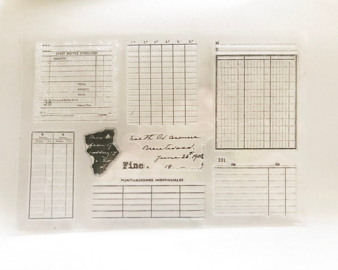 Grid Table Stamp, Table Transparent Stamp, Traveler Notebook Rubber ...
