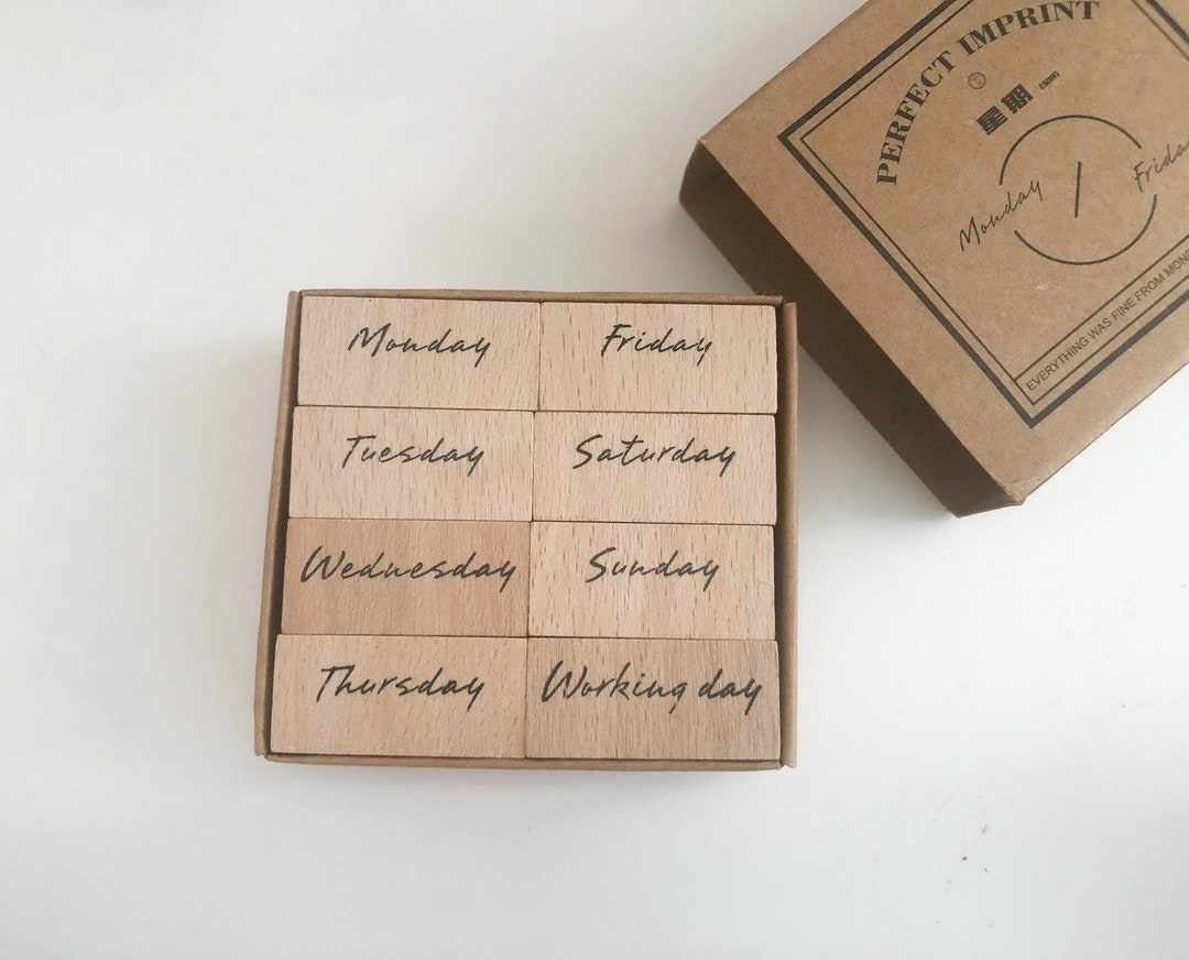 8 PCS Week Stamp Weekly Wooden Stamp Rubber Stamp Wood - Etsy