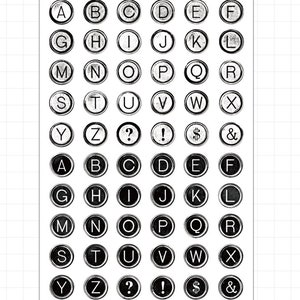 Typewriter Fonts Stamp, Alphabet and Symbols Clear Transparent Stamp ...