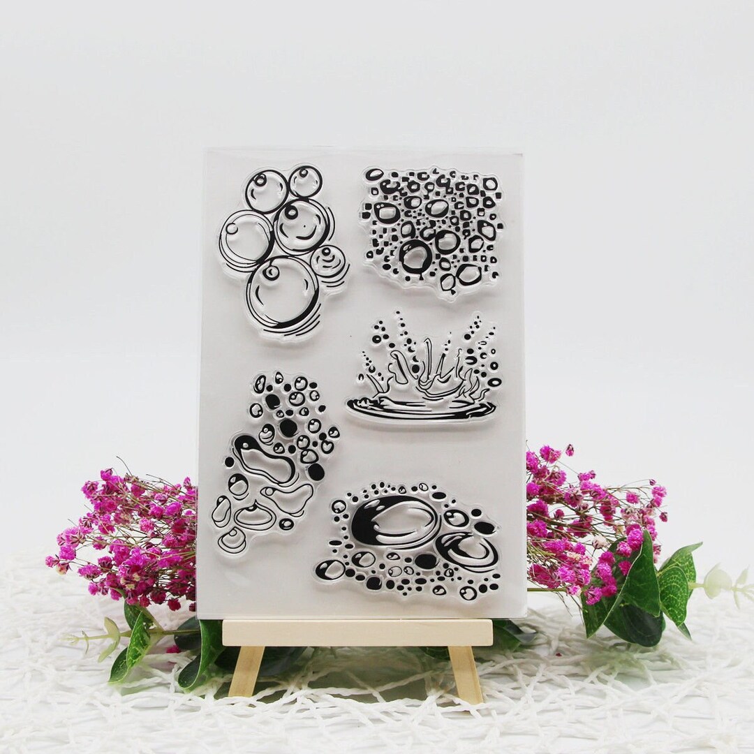 Bubble Stamps, Bubble Diagram Clear Stamps, Water Drop Rubber Stamp ...