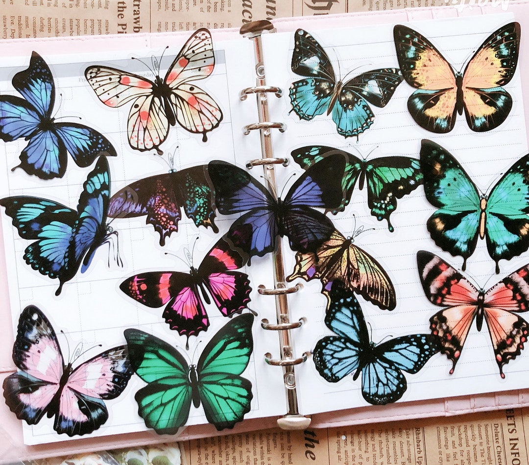 30 Pcs Large Butterfly Stickers , Butterfly Clear Sticker, Butterfly ...
