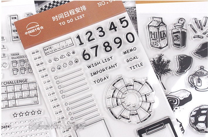 Date and Schedule Stamp 12/24 Hours Timeline Clear | Etsy