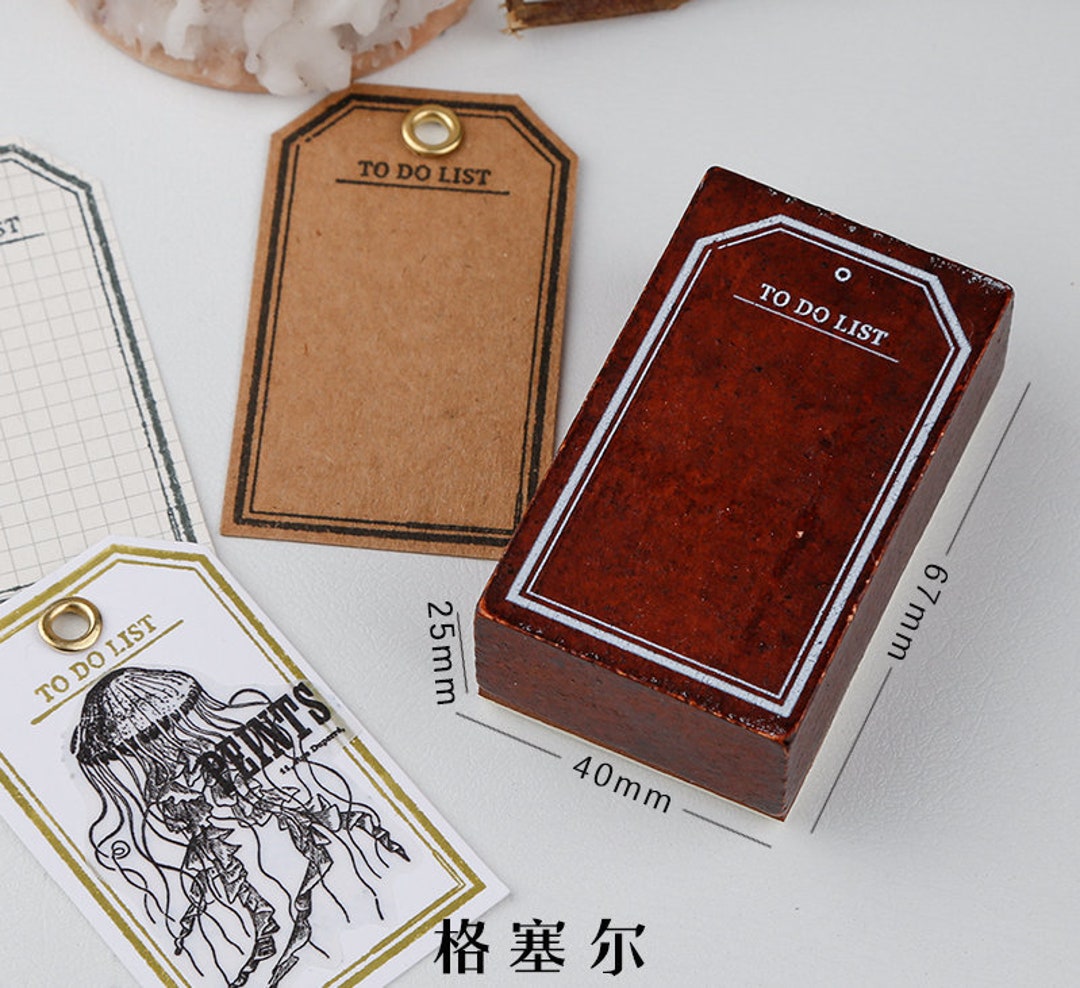 To Do List Stamp Label Tag Wooden Stamp Gift Tag Rubber - Etsy