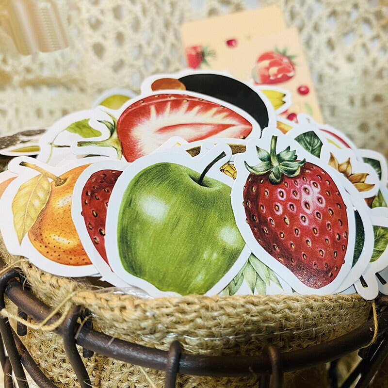 46 Pcs Fruits Sticker Fruit Plant Sticker Flakes Scrapbook | Etsy