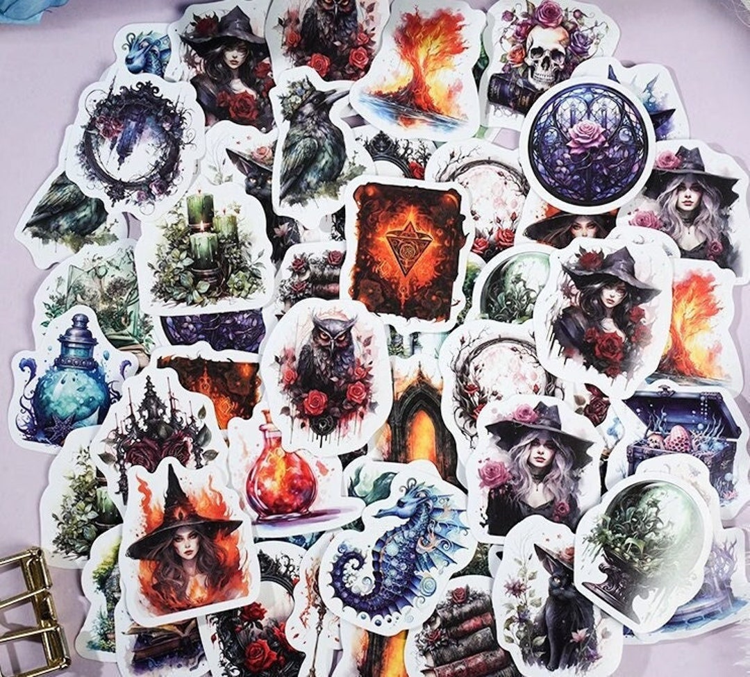 30 PCS Wizards and Witches Stickers for Planner, Journal, Sticker Pad ...