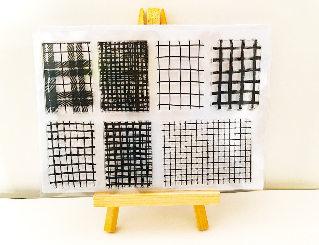 Grid Table Stamp, Grid Table Transparent Stamp, Squares Rubber Stamp ...