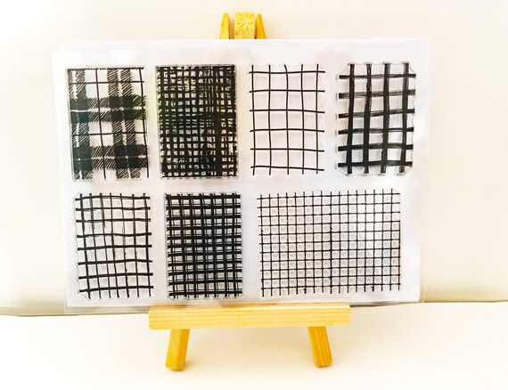 Grid Table Stamp Grid Table Transparent Stamp Squares Rubber | Etsy
