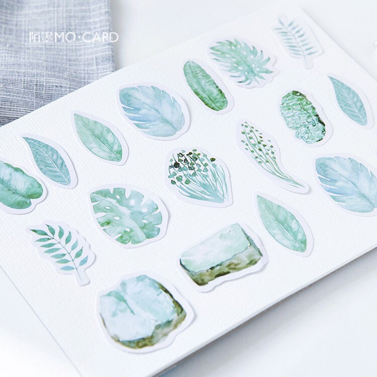 45 Pcs Tropical Leaves Sticker Plants Sticker Flakes Filofax | Etsy