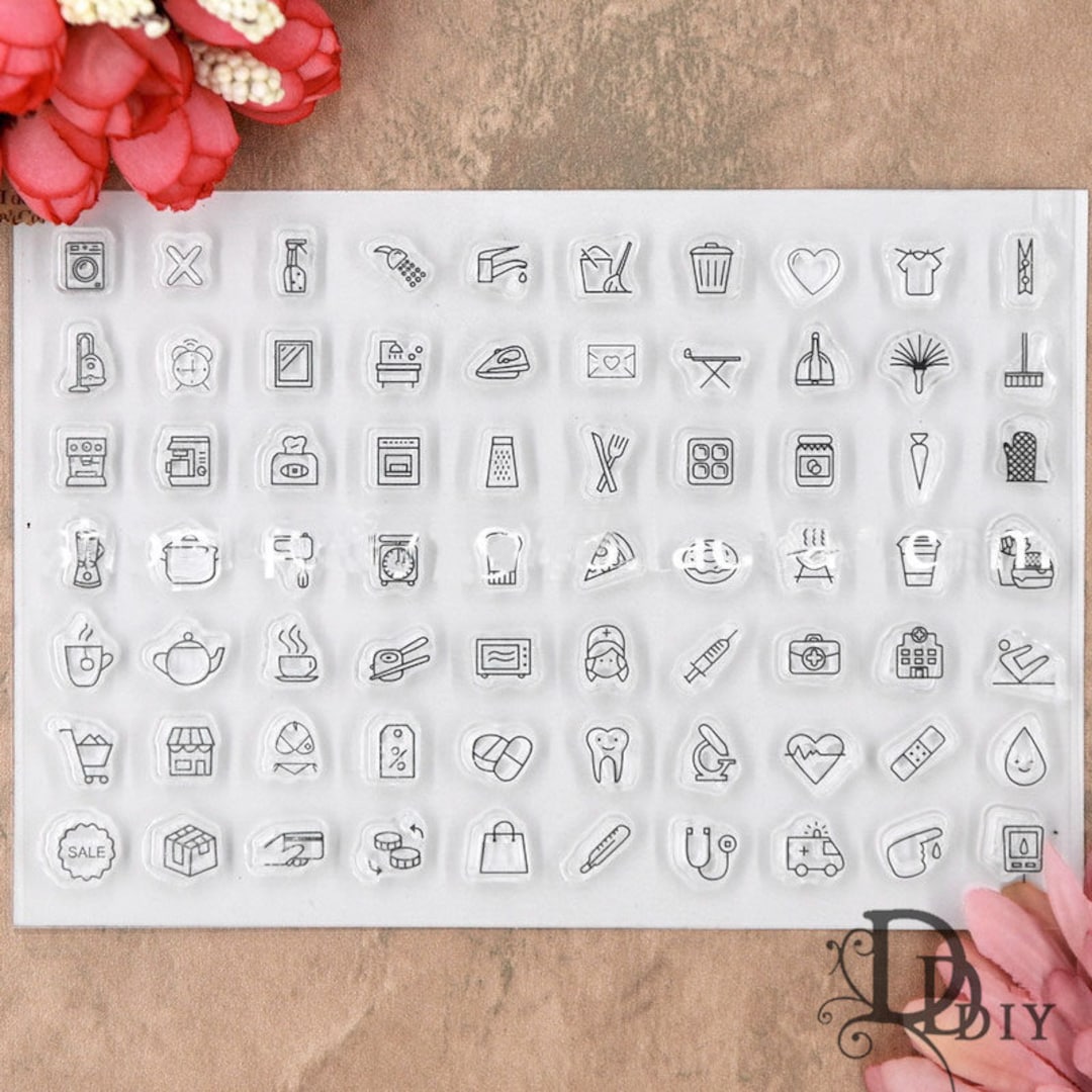 Chore Stamps, Housework Planner Stamps, Planner Sets, Agenda Cling ...