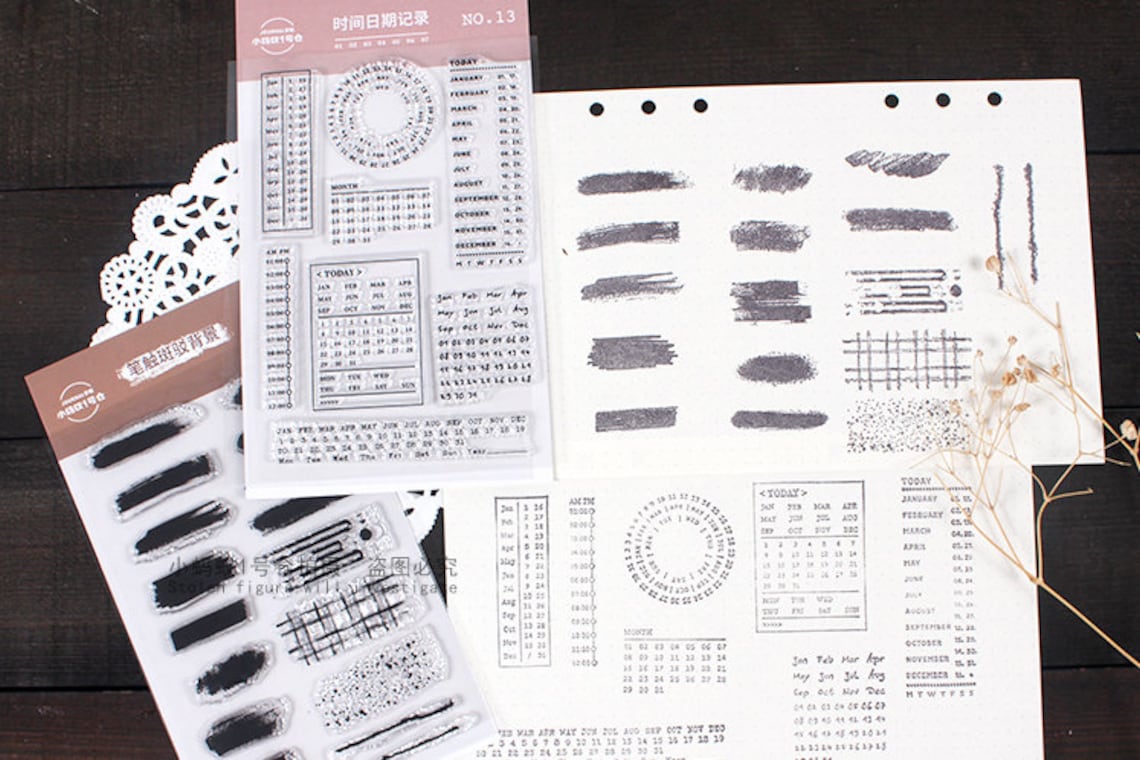 Sello de calendario línea de tiempo de 12/24 horas sello - Etsy México