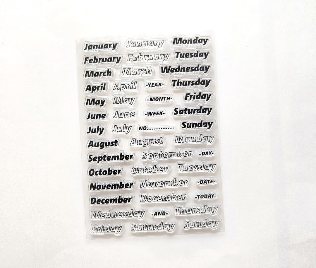Months of the Year Stamp Journal Planner Stamp Weekly Clear - Etsy