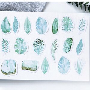 45 Pcs Tropical Leaves Sticker Plants Sticker Flakes Filofax | Etsy