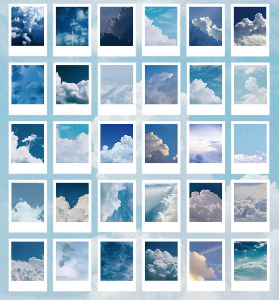 30 PCS Blue Sky Stickers Cloudy Sky Sticker Clouds Sticker - Etsy UK