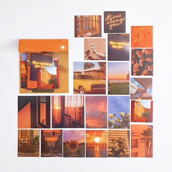 40 PCS Orange Aesthetic Sticker Pack Junk Journal Kit - Etsy