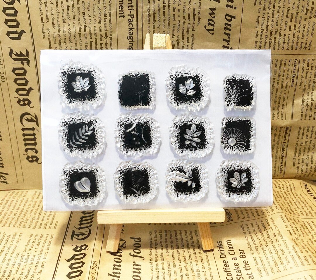 Leaf Stamp, Splatter Clear Transparent Stamp, Leaves Rubber Stamp ...