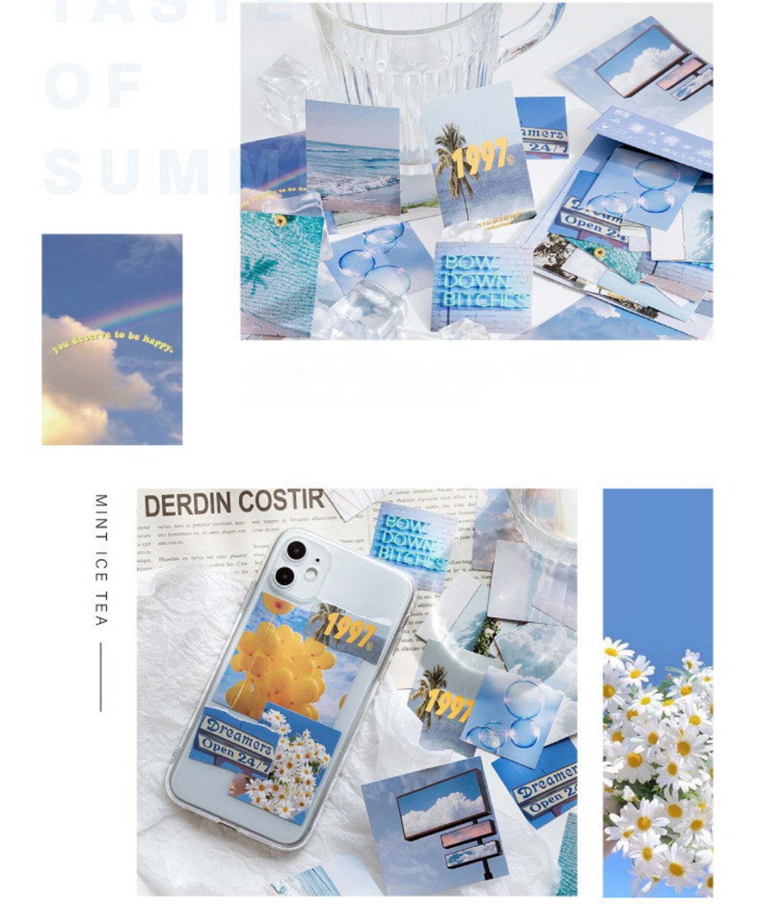 40 PCS Pastel Blue Aesthetic Sticker Pack Junk Journal Kit | Etsy