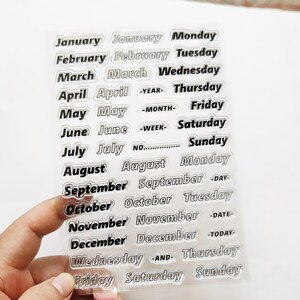 Months of the Year Stamp, Journal Planner Stamp, Weekly Clear ...