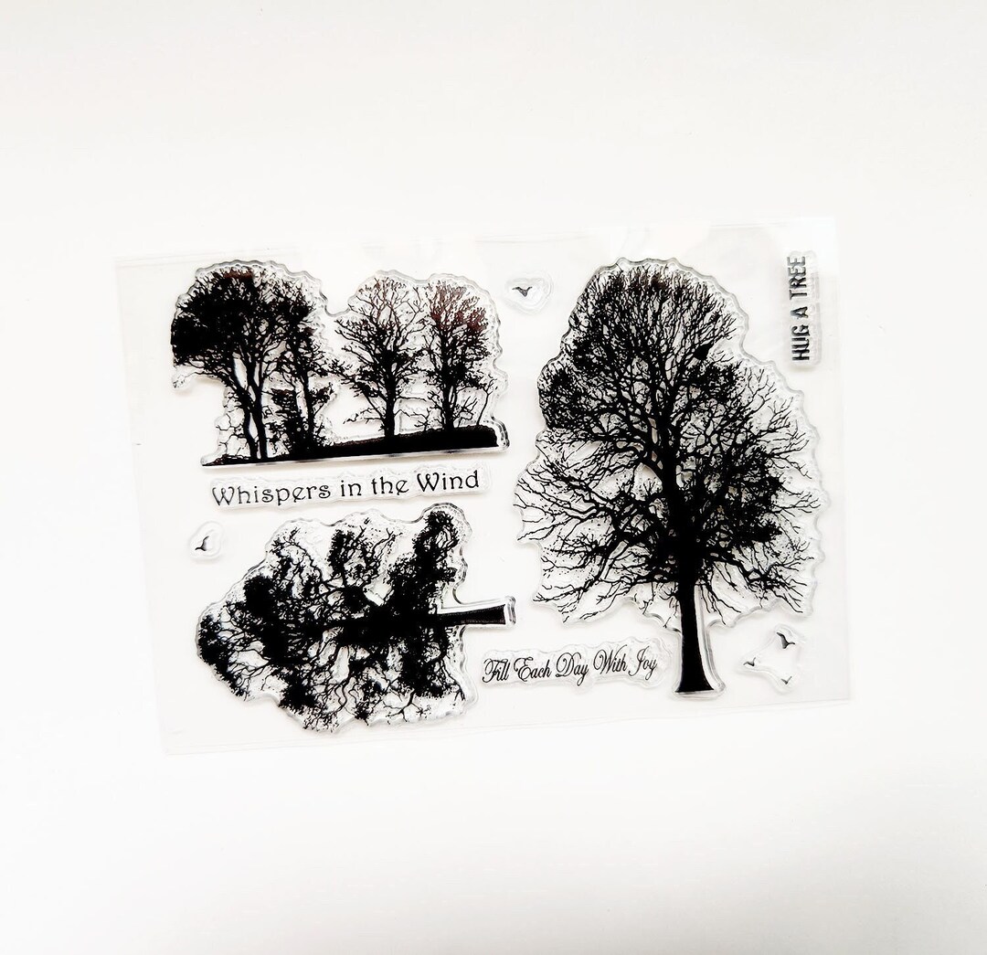 Tree Stamp, Trees Clear Transparent Stamp, Forest Rubber Stamp,planner ...