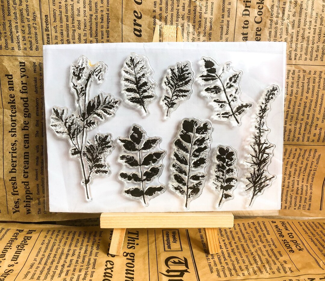 Leaves Stamp, Grasses Clear Transparent Stamp, Leaf Rubber Stamp ...
