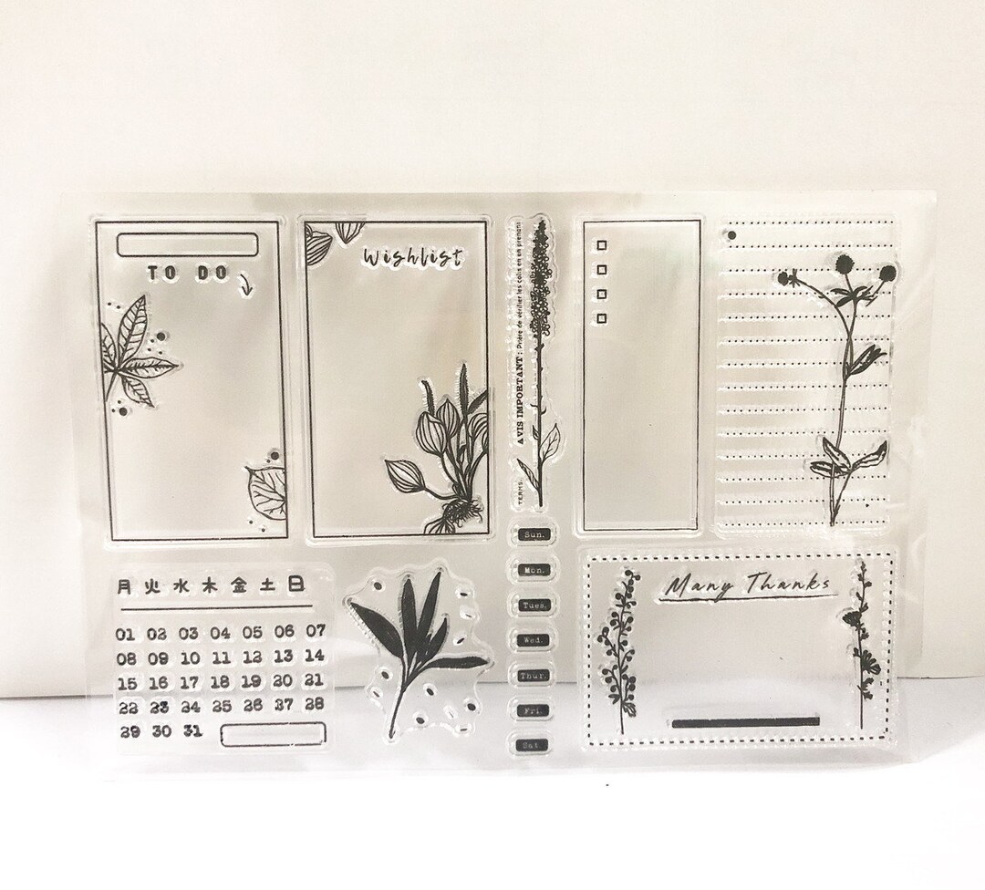 To Do List Stamp Botanicals Clear Transparent Stamp Leaves - Etsy