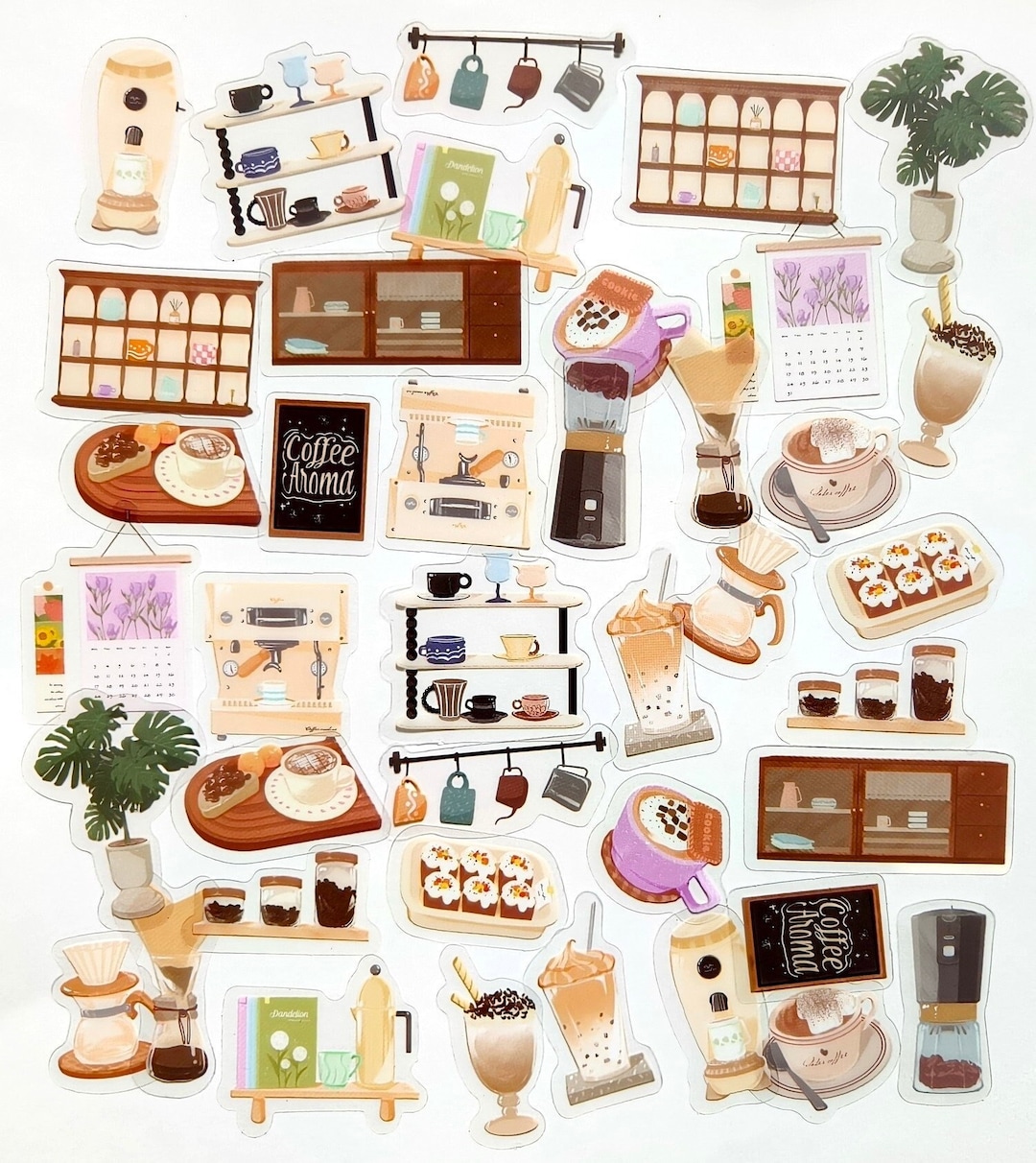 40 Pcs Coffee Clear Sticker Coffee Shop PVC Sticker Junk - Etsy