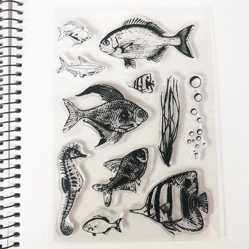 Fish Rubber Stamp - Etsy