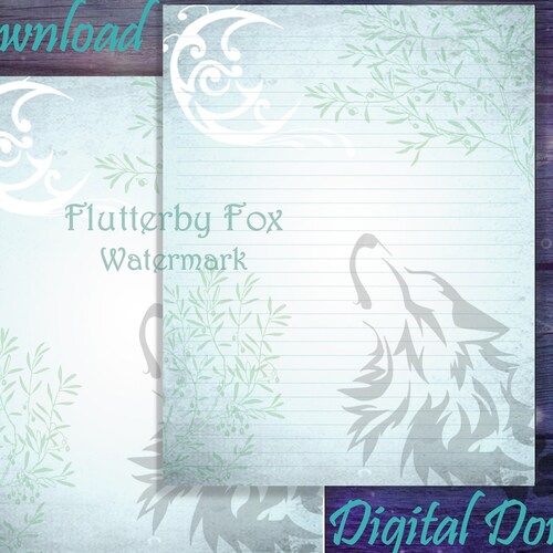 Howling Wolf Page Printable Wolf Paper Wolf Stationery - Etsy