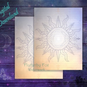 Sun Magic Writing Paper Sun Letter Paper Printable Sun - Etsy