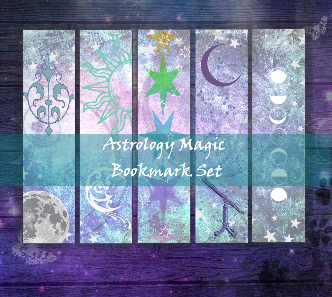 Astrology Magic Bookmark Set Printable Bookmarks Zodiac - Etsy