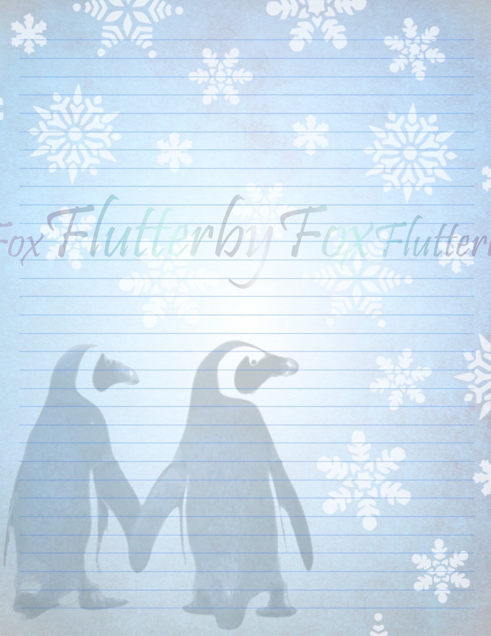 Penguin Writing Paper Penguin Stationery Printable Penguin | Etsy