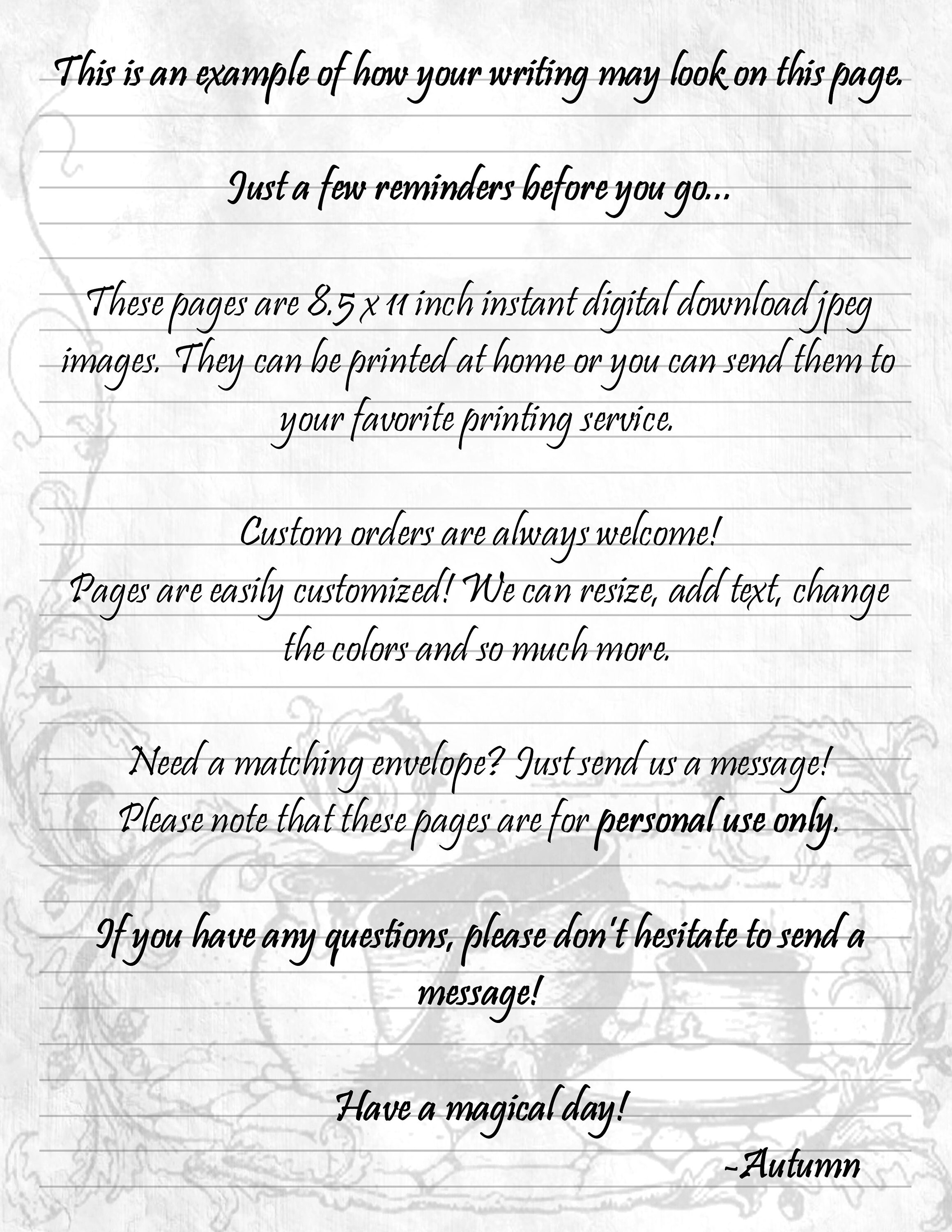 Cauldron Digital Paper Cauldron Stationery Cauldron - Etsy