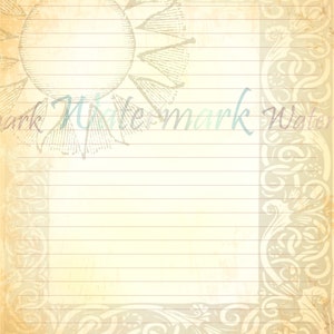 Sun Writing Paper | Sunshine Digital Pages | Printable Sun Letter Paper ...