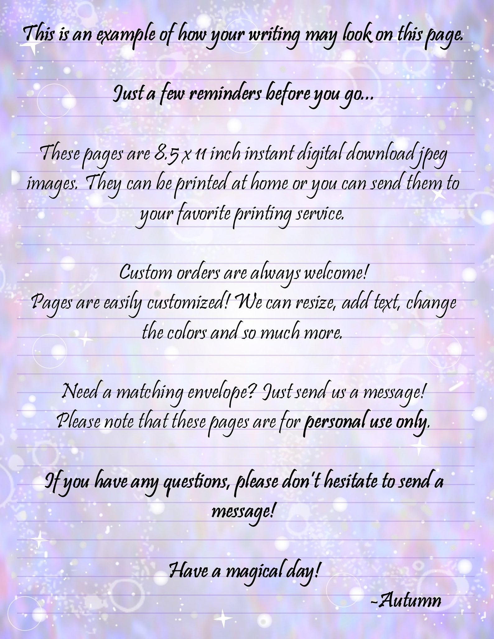 Galaxy Writing Paper Night Sky Letter Paper Printable - Etsy