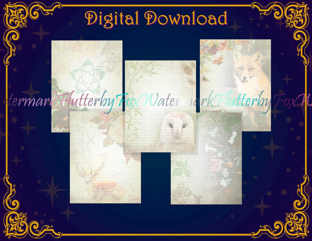 The Green Witch Writing Paper | Printable Paper | Woodland Stationery ...