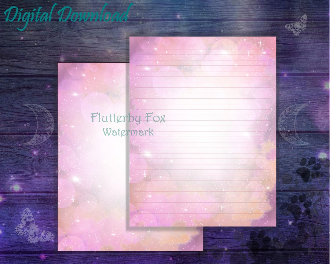 Pink Galaxy Paper Printable Galaxy Page Night Sky Paper - Etsy