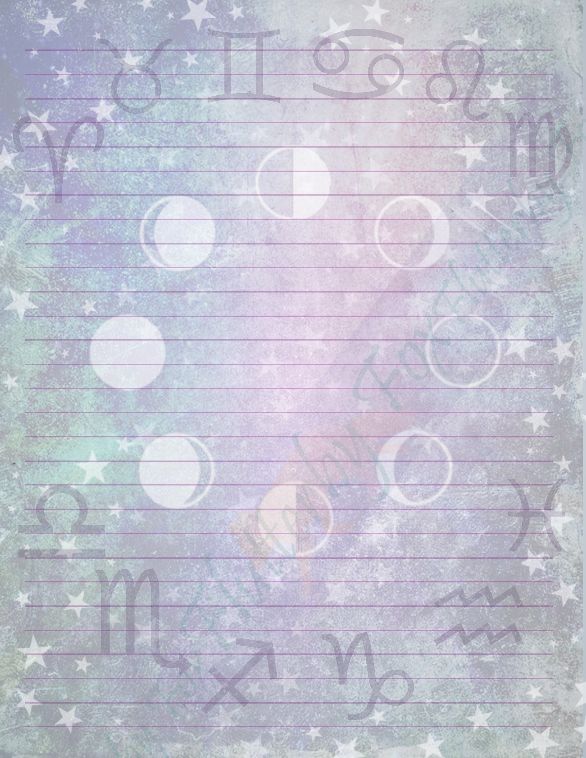 Astrology Magic Writing Paper Set Printable Astrology Paper Zodiac ...