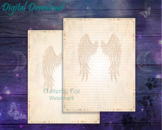 Angel Wings Paper Angel Stationery Wings Letter Page - Etsy