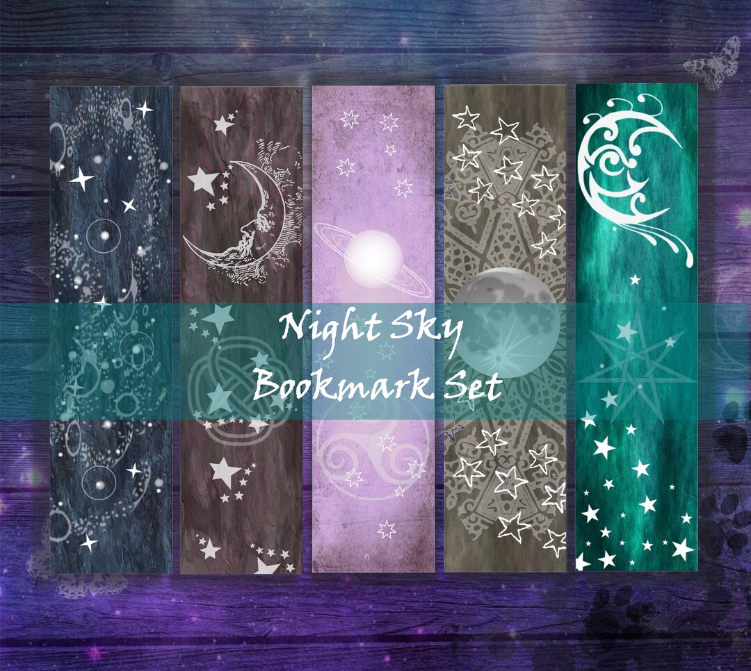 Night Sky Bookmark Set Printable Bookmarks Starry Bookmarks Digital ...
