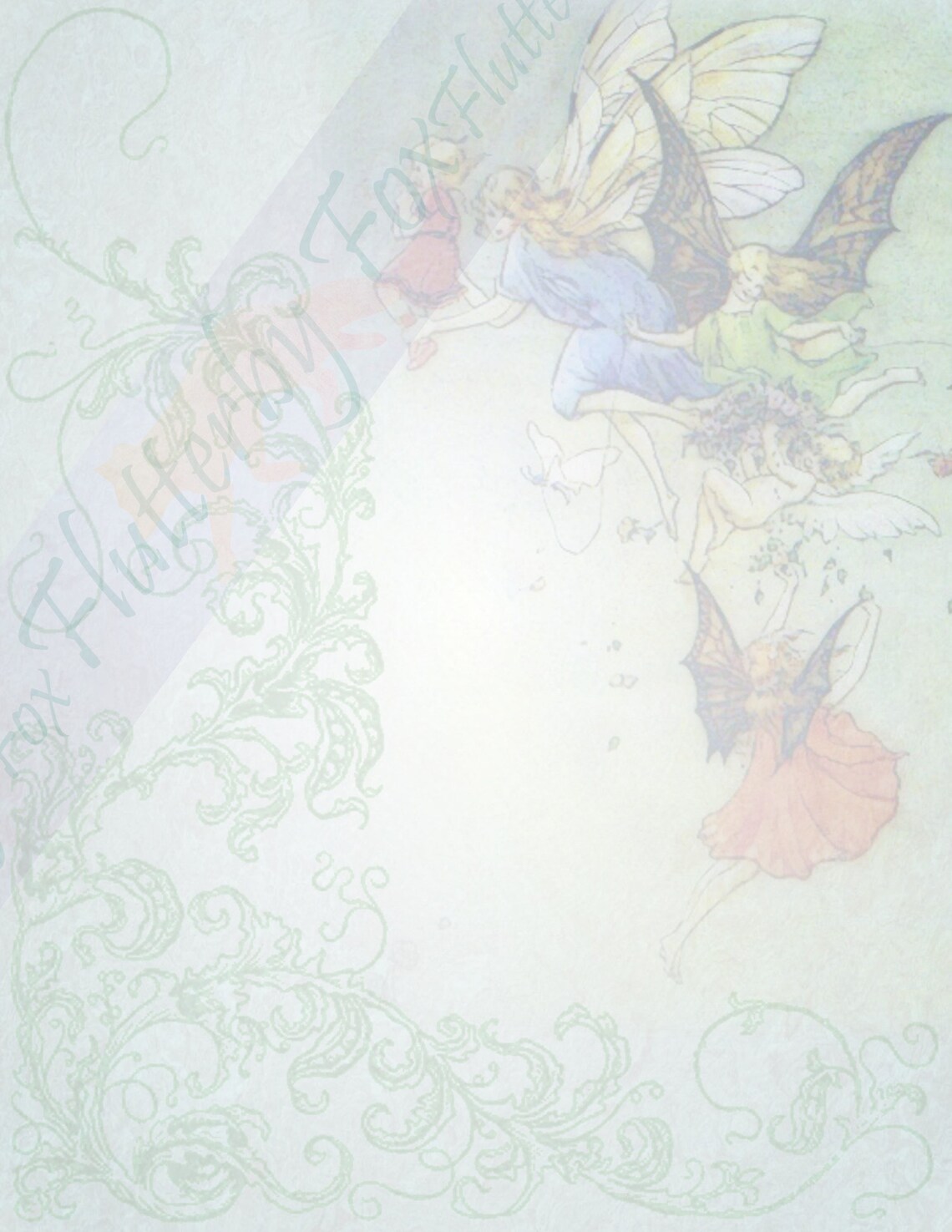 Fairy Writing Paper Fairy Stationery Wings Page Fantasy | Etsy