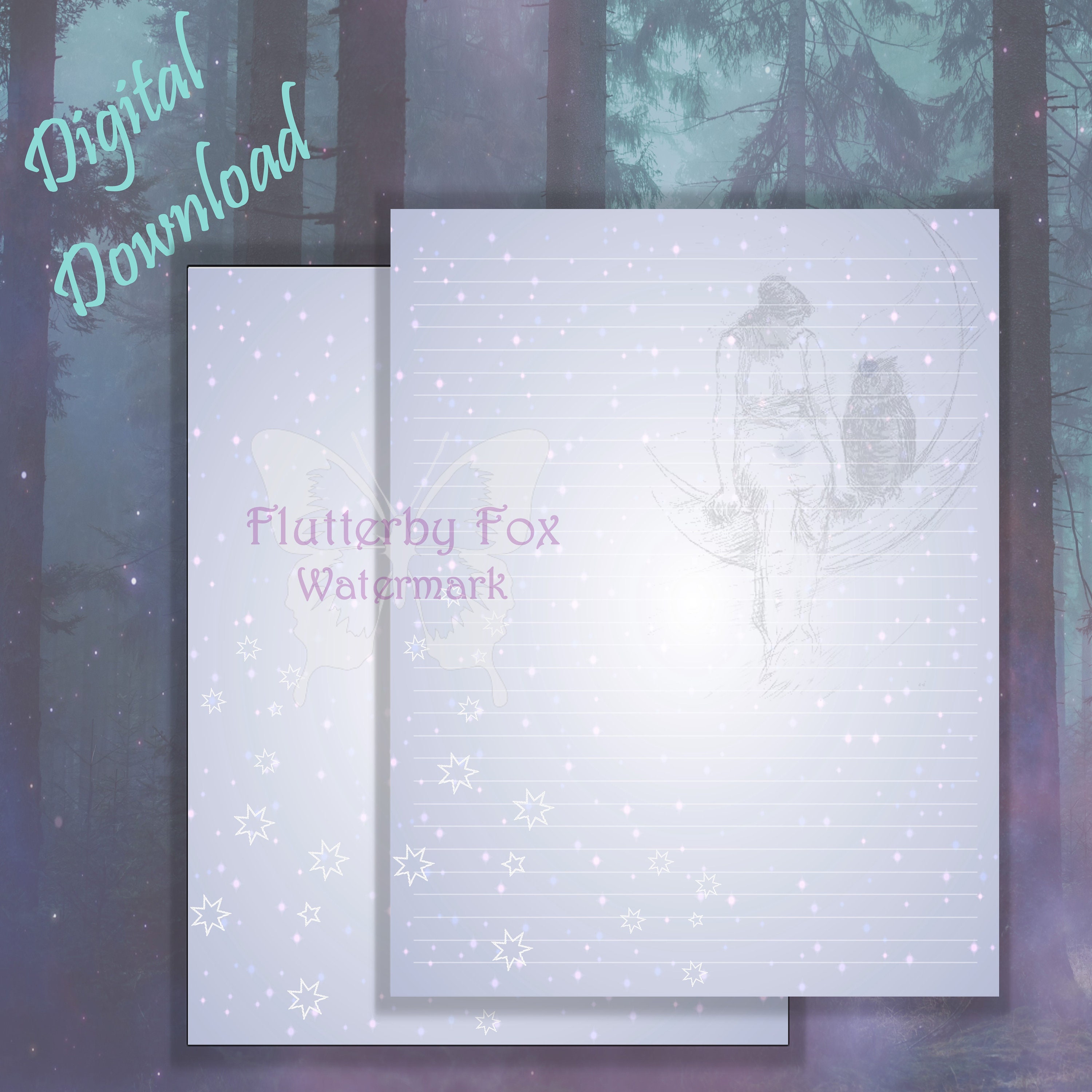 Moon Fairy Page Goddess Writing Paper Moon Goddess Page Athena Paper ...