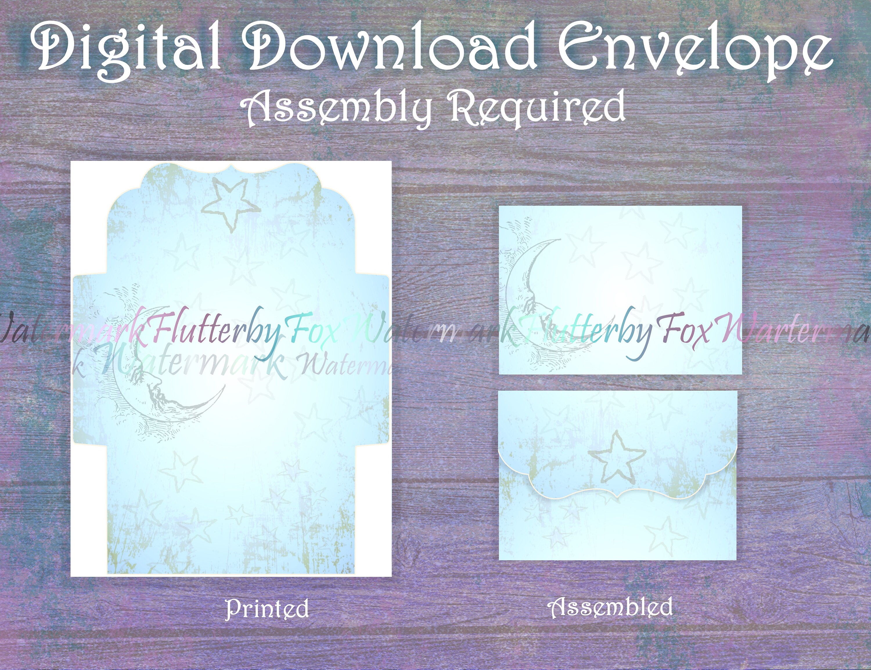 Blue Moon Writing Paper Printable Moon Pages Moon Stationery Fairy Tale ...