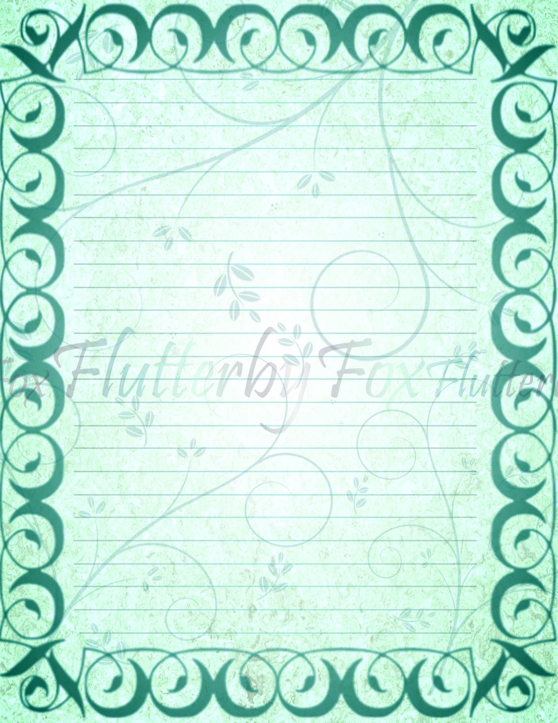 Teal Journal Set of Ten Printable Journal Writing Paper | Etsy