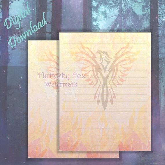 Phoenix Stationery Phoenix Writing Paper Fantasy | Etsy