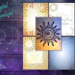 Sun and Moon Junk Journal Paper Night Sky Writing Paper Moon Scrapbook ...