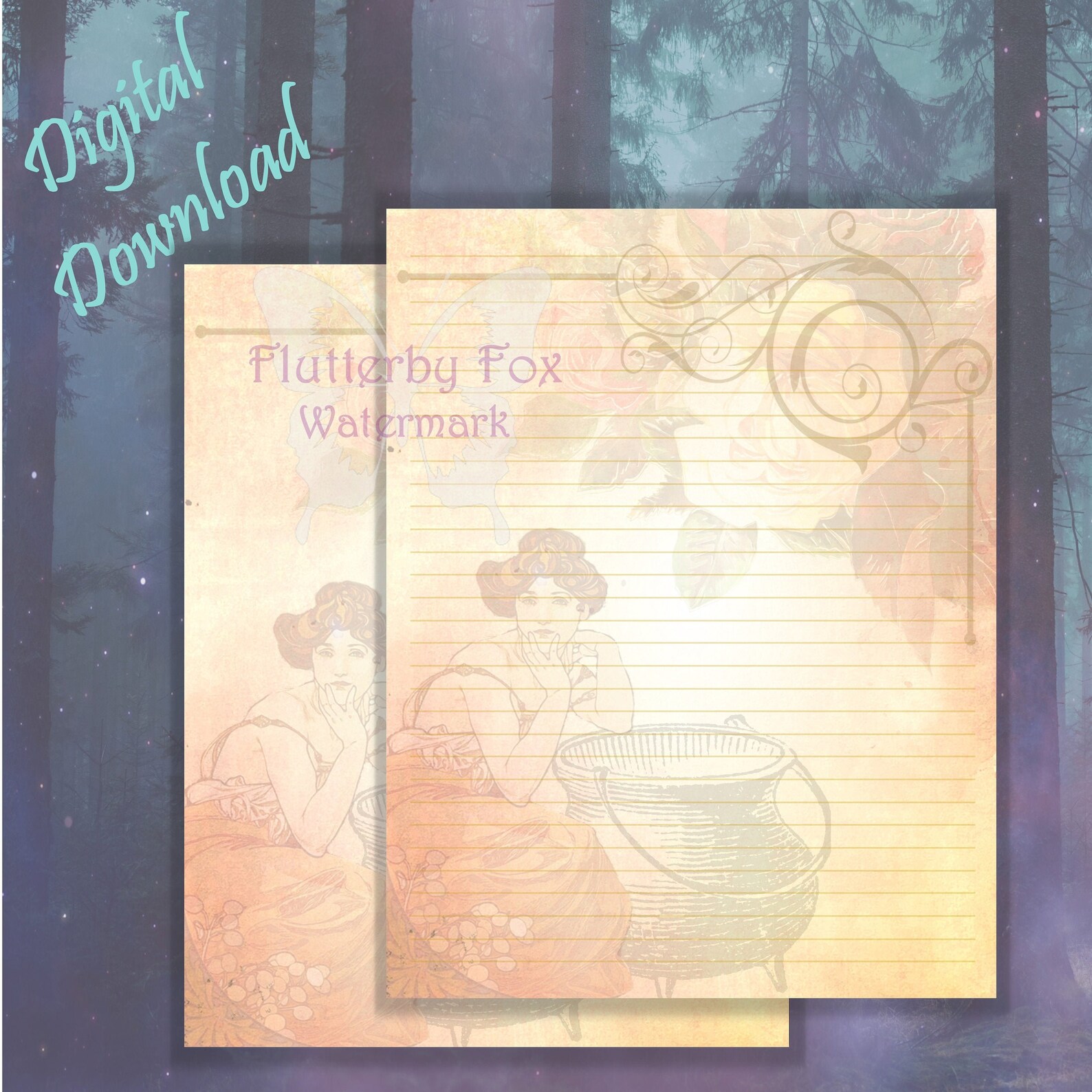 Cauldron Witch Stationery Cauldron Writing Paper Witch - Etsy