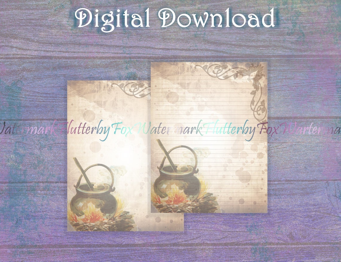Cauldron Stationery Cauldron Page Cauldron Writing Paper Potion Paper ...