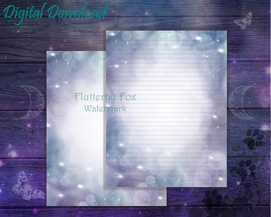 Blue Galaxy Page Galaxy Writing Paper Star Page Galaxy Stationery Junk ...