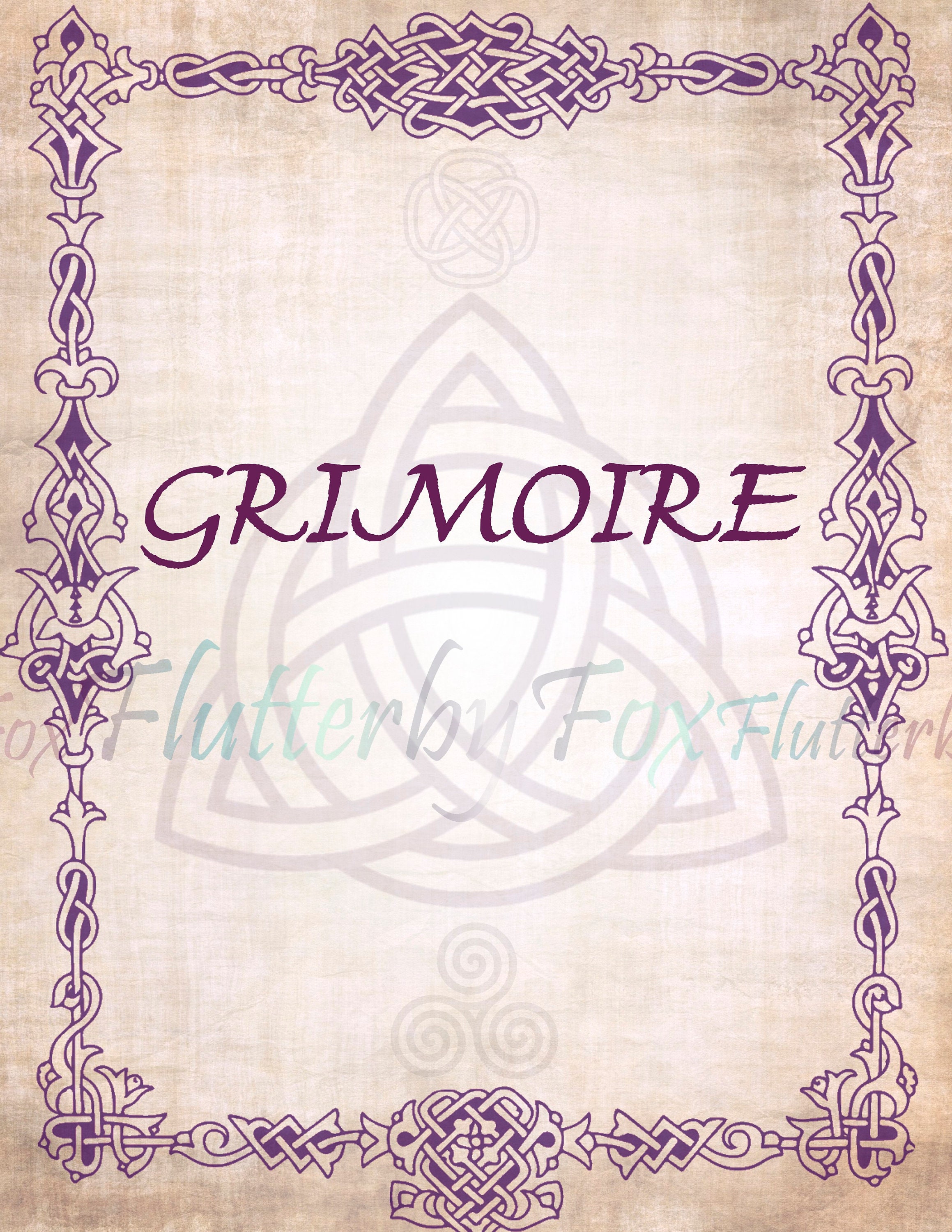 Celtic Grimoire Cover Page Book of Shadows Paper Spell | Etsy