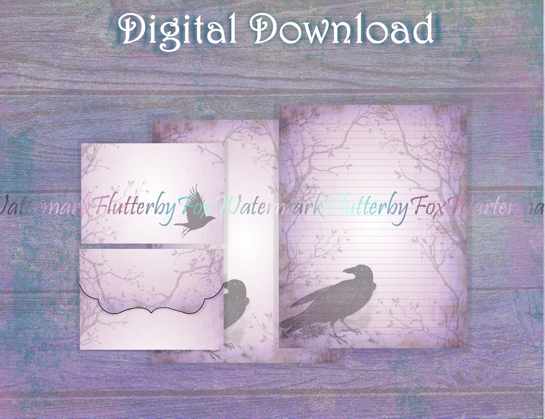 Raven Forest Printable Paper Raven Writing Paper Crow Junk Journal ...