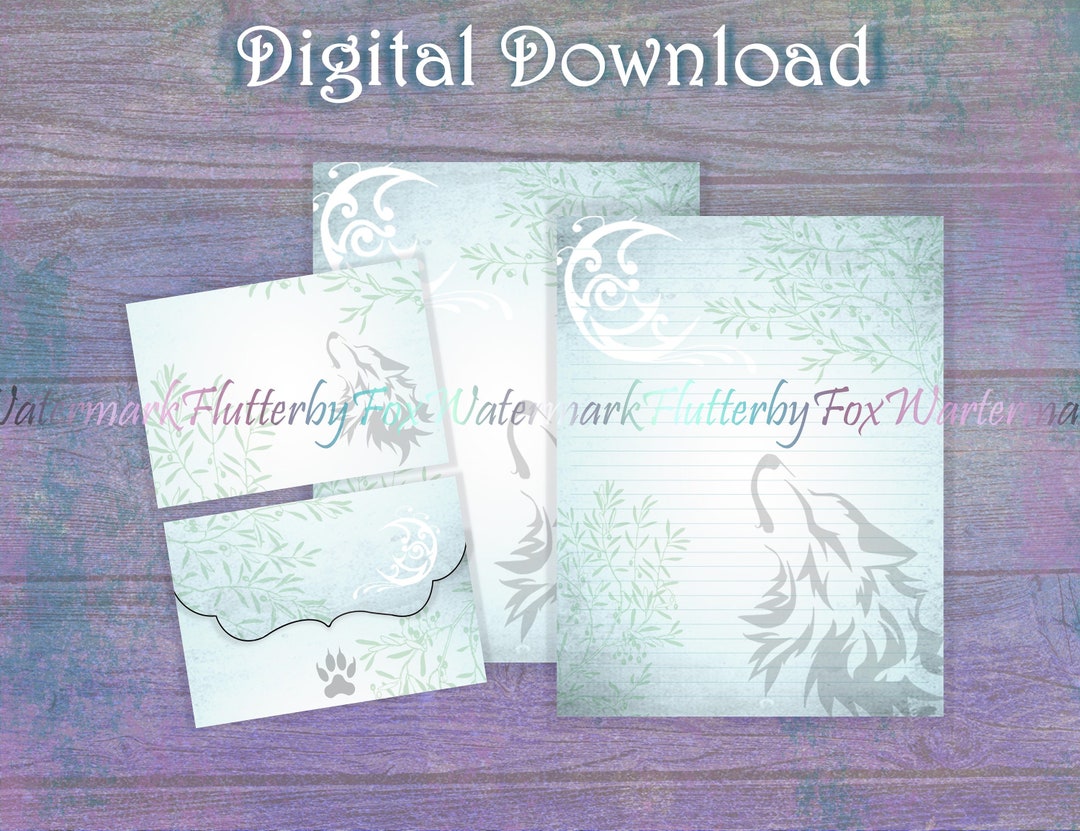 Printable Wolf Paper Wolf Letter Paper Howling Wolf Page Wolf Writing ...